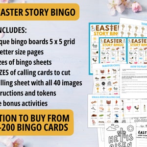 30 Easter Bingo Cards, Religious Easter Story Bingo Game, Christian ...