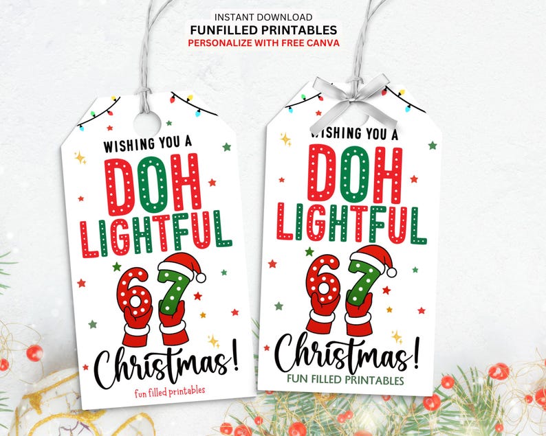 6 7 Christmas Playdough Tag, Doh-lightful Christmas Playdoh Tag, Six ...