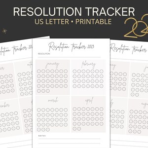 Resolution Tracker 2023 Printable New Year Resolution - Etsy