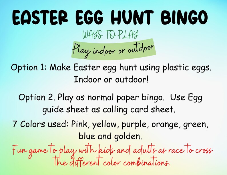 Easter Egg Bingo 60 Easter Bingo Cards Easter Party Games - Etsy
