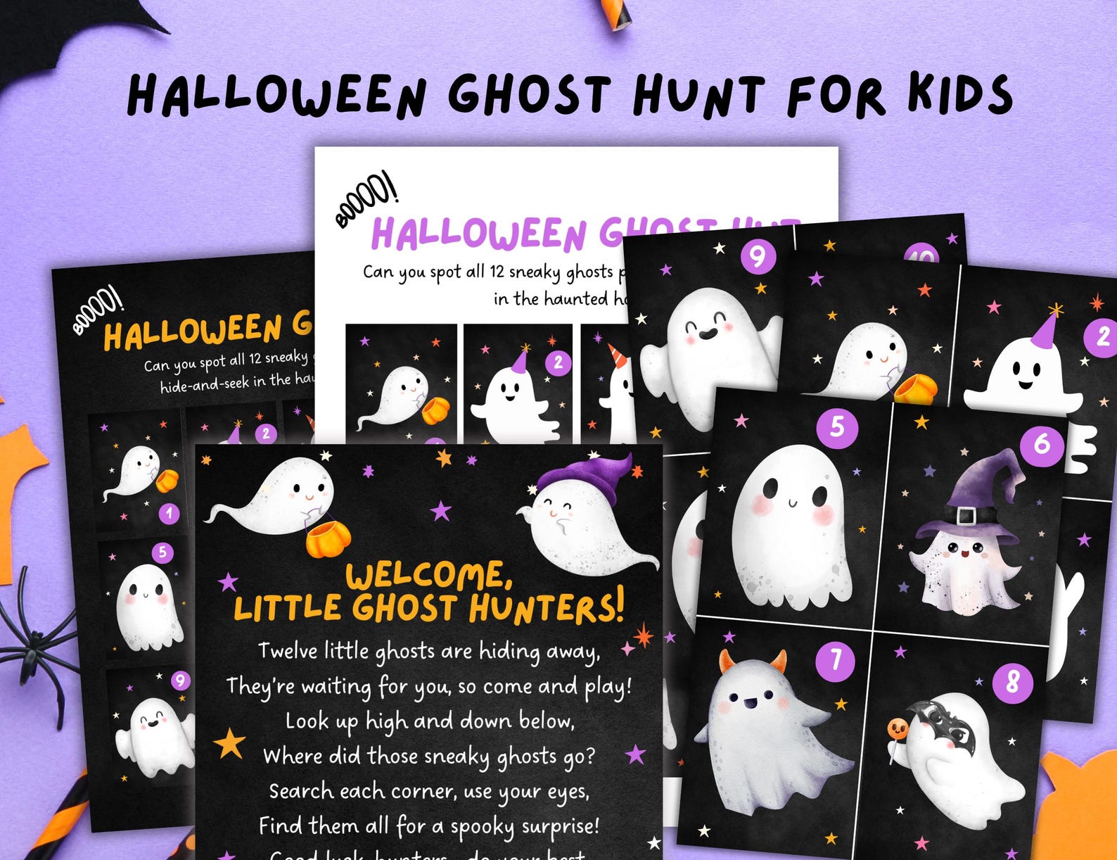 Halloween Kids Ghost Hunt Game, Halloween Ghost Scavenger Hunt, Easy ...