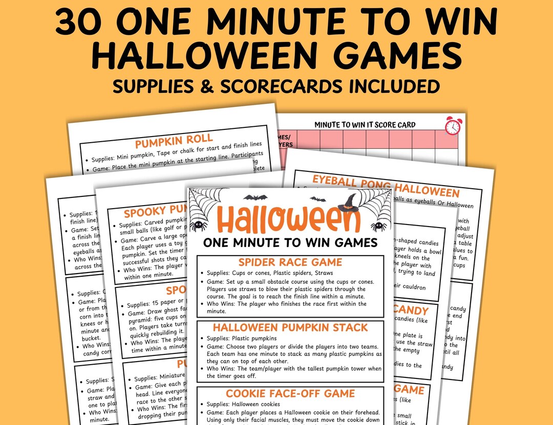 Halloween Minute to Win It Games, Halloween Party Games Adults Kids ...