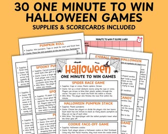 Halloween Minute to Win It Games for Kids | Halloween Party Printable ...