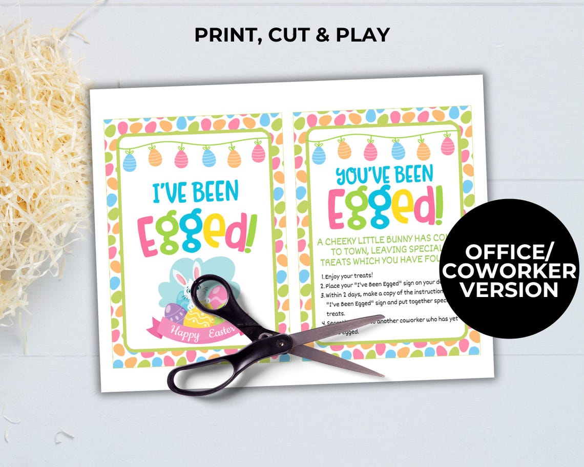 You've Been Egged Easter Printable Office Coworker Game, Easter ...