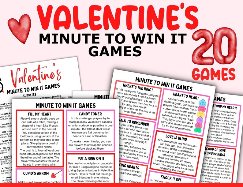 Valentine's Minute to Win It Games, Fun Valentines Party Games With ...