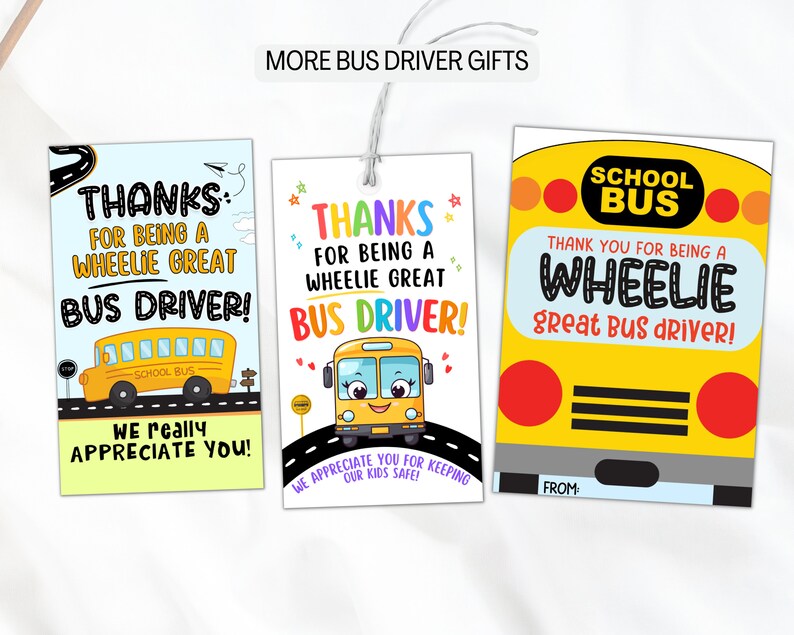 Bus Driver Gift Tag, School Bus Driver Appreciation Tag, End of Year ...