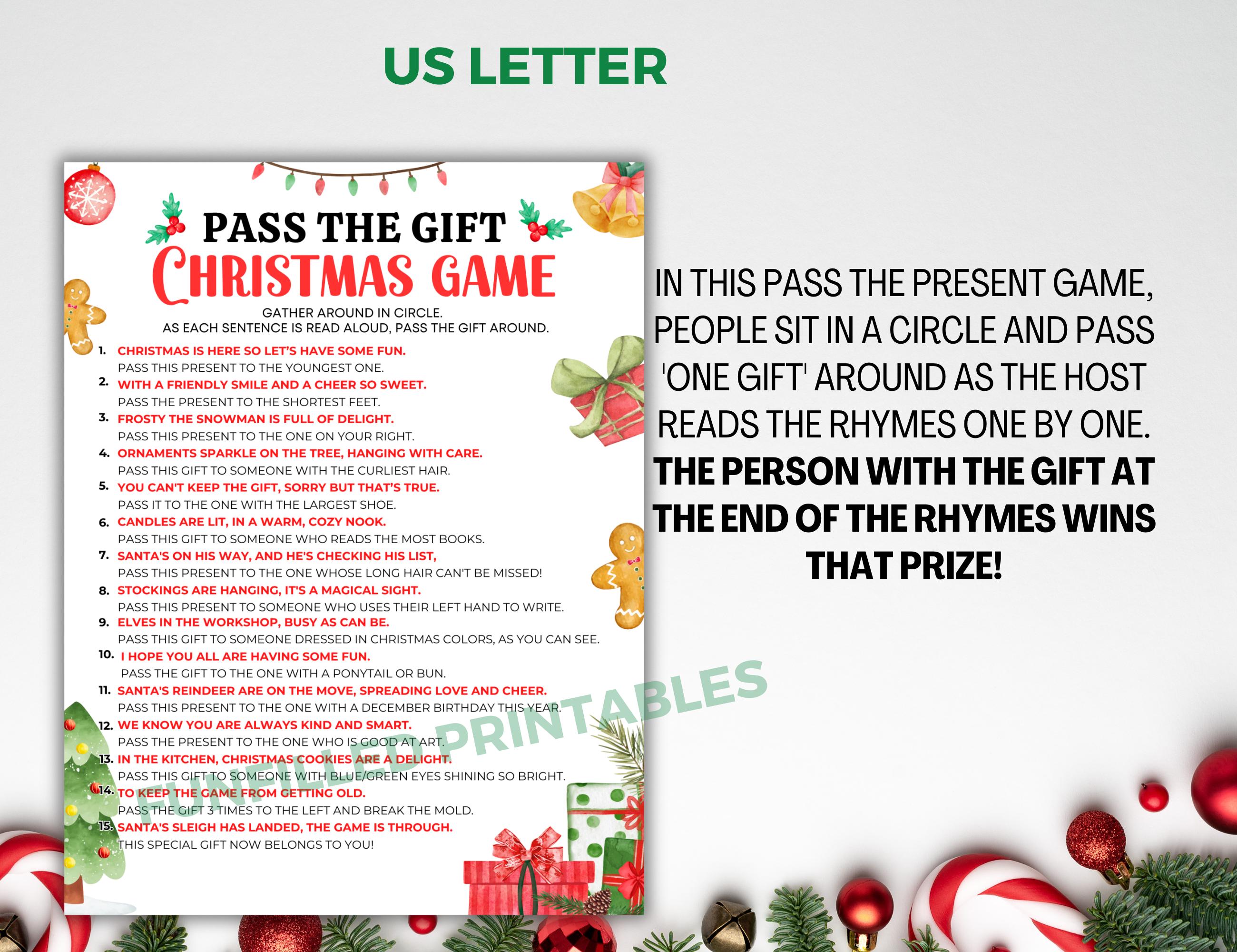Christmas Pass the Gift Game, Pass the Prize Gift Passing Game, Adults ...