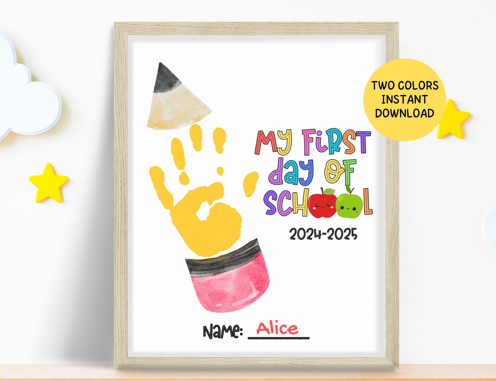 First Day of School Handprint for Kids, Back to School Activity, Memory ...