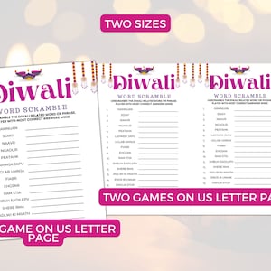 Diwali Word SCRAMBLE Game, Printable Diwali Game for Kids and Adult ...