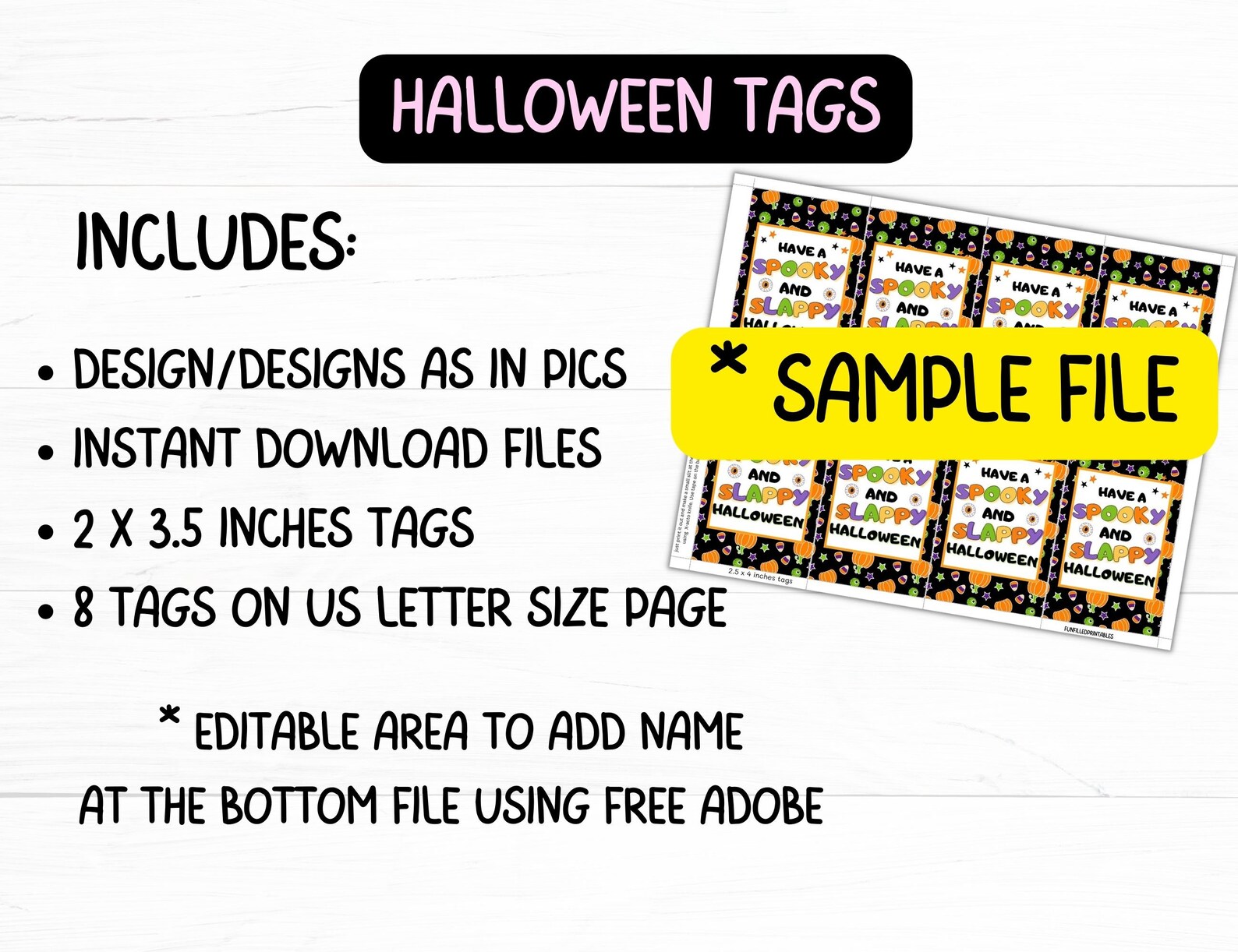 Halloween Slap Bracelet Tag, Slappy Halloween Tags, Halloween Class ...