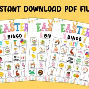 Printable Easter Bingo Game, 100 Easter Bingo Cards W/labels, Easter ...