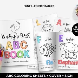 Baby Shower ABC Coloring Pages, Baby's First ABC Book, Baby Alphabet ...