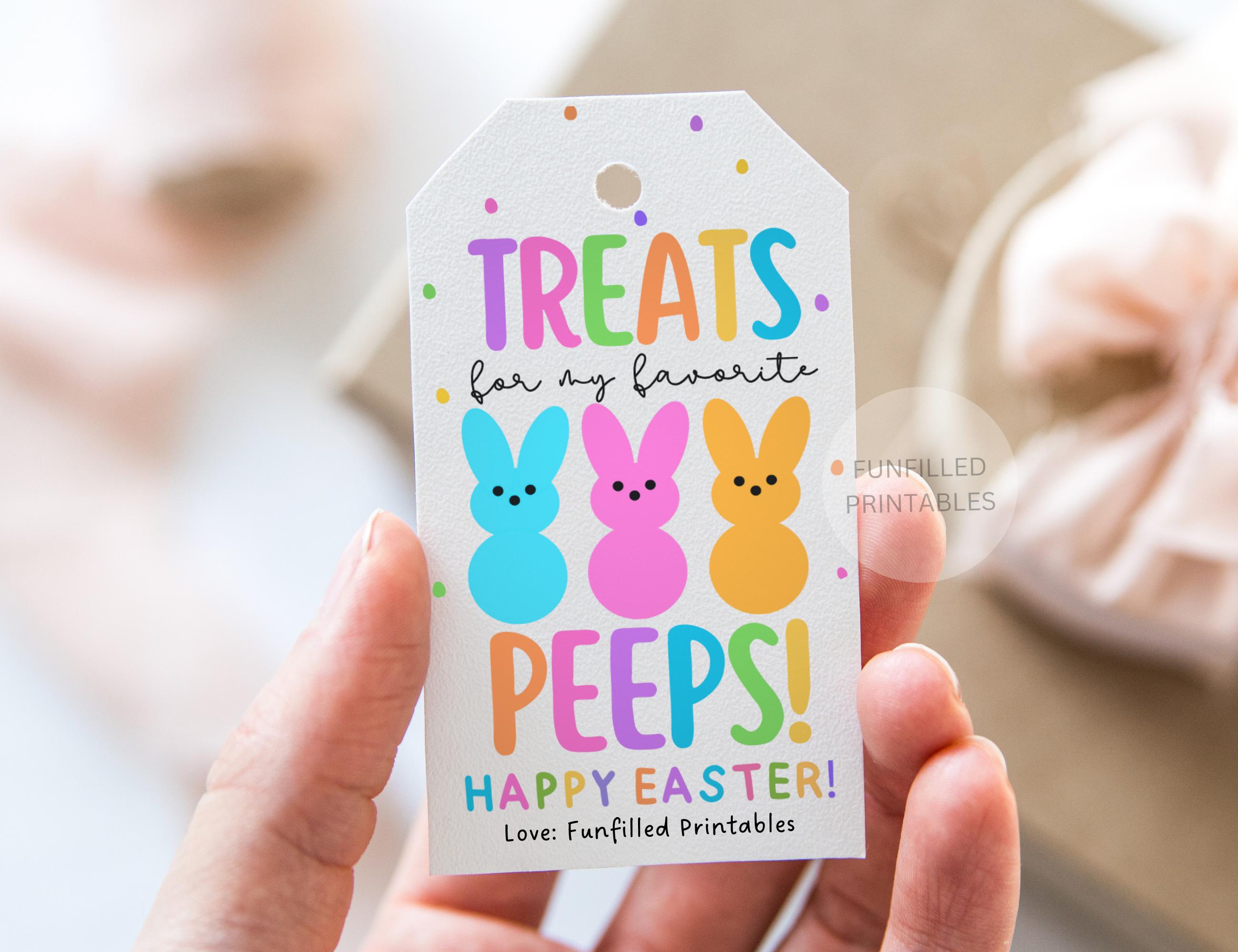Treats for My Peeps Easter Gift Tags Printable, Peeps Easter Treat Tag ...