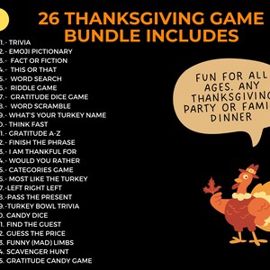 Thanksgiving Games Bundle, Thanksgiving Family Games, Thanksgiving ...