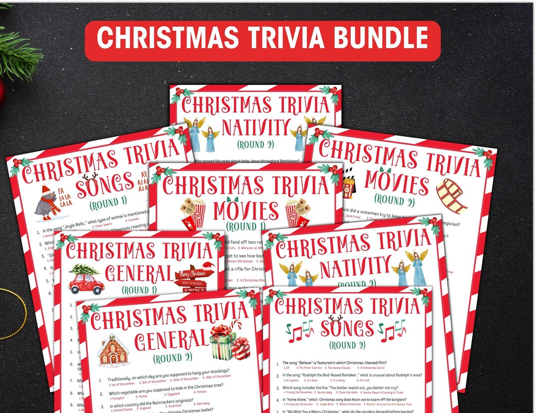 Printable Christmas Trivia Game Christmas Party Game Christmas Family ...