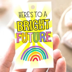 Kindergarten Graduation Gift Tag, Grad Party Favor Tags, Rainbow Gift ...