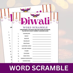 Diwali Word SCRAMBLE Game, Printable Diwali Game for Kids and Adult ...