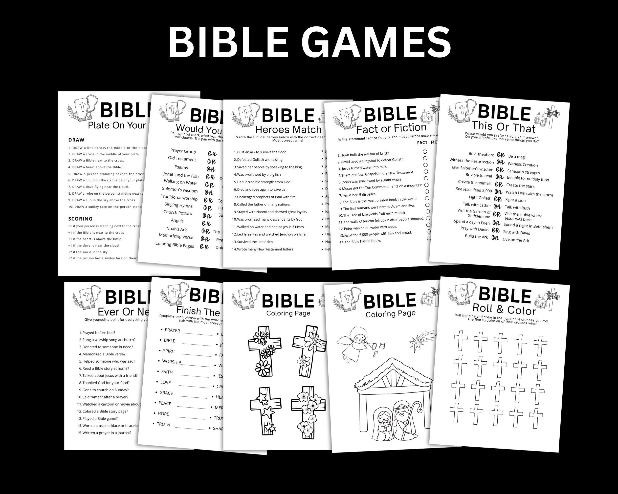 Bible Games Bundle, Church Games, Christian Bible Study Group Games ...
