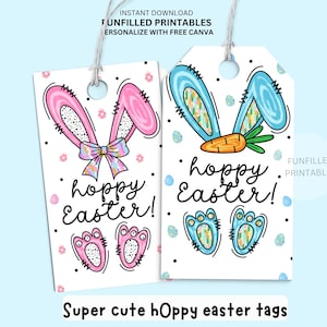 Hoppy Easter Tag, Easter Treat Bag Tags, Easter Tags for Kids, Easter ...