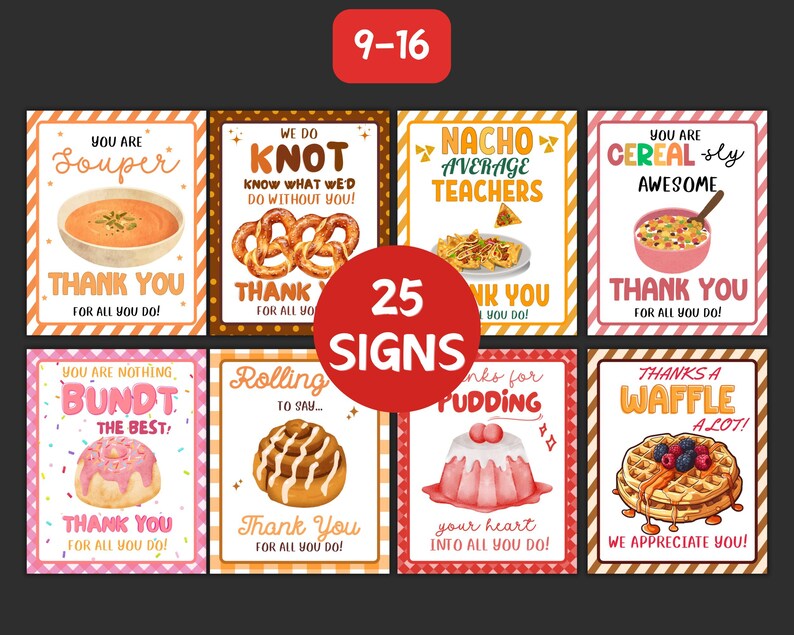 Teacher Appreciation Signs Bundle Printable, Staff Appreciation Sign ...