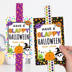 Halloween Slap Bracelet Tag, Slappy Halloween Tags, Halloween Class ...