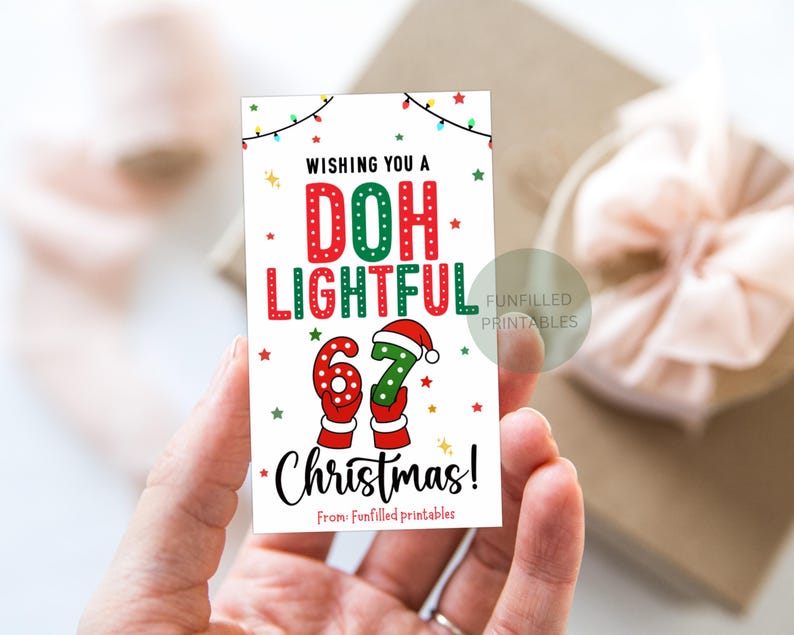 6 7 Christmas Playdough Tag, Doh-lightful Christmas Playdoh Tag, Six ...