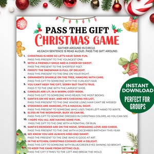 Christmas Pass the Gift Game, Pass the Prize Gift Passing Game, Adults ...