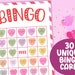 Valentines Bingo Game, Conversation Hearts Bingo, Printable Kids ...