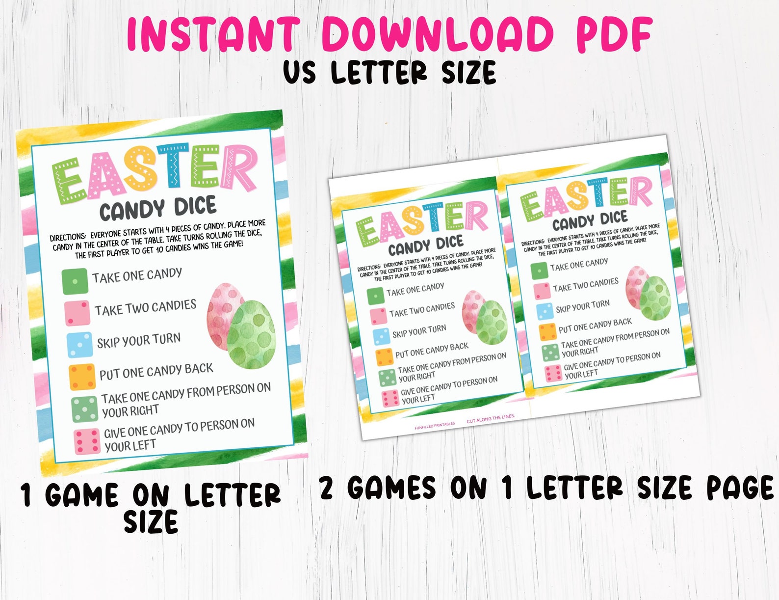 Easter Candy Dice Game, Printable Easter Dice Game, Easter Games, Kids ...
