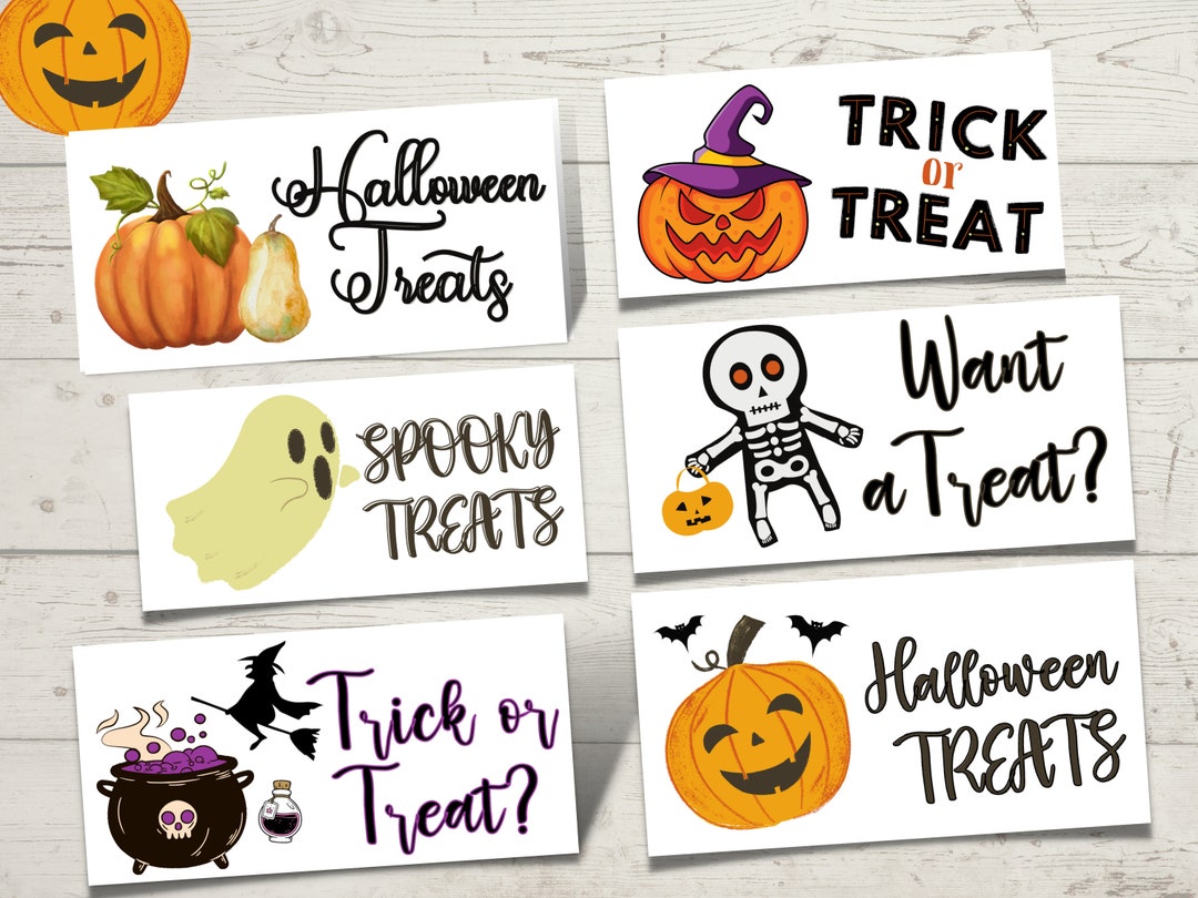 Halloween Treats Bag Topper, Printable Halloween Goodie Bag Topper ...