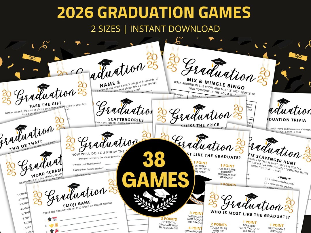 Graduation Games 2026, Graduation Party Games, Class of 2026 Graduation ...