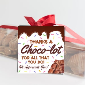 Chocolate Appreciation Tags, Chocolate Gift Tag, Teacher Appreciation ...