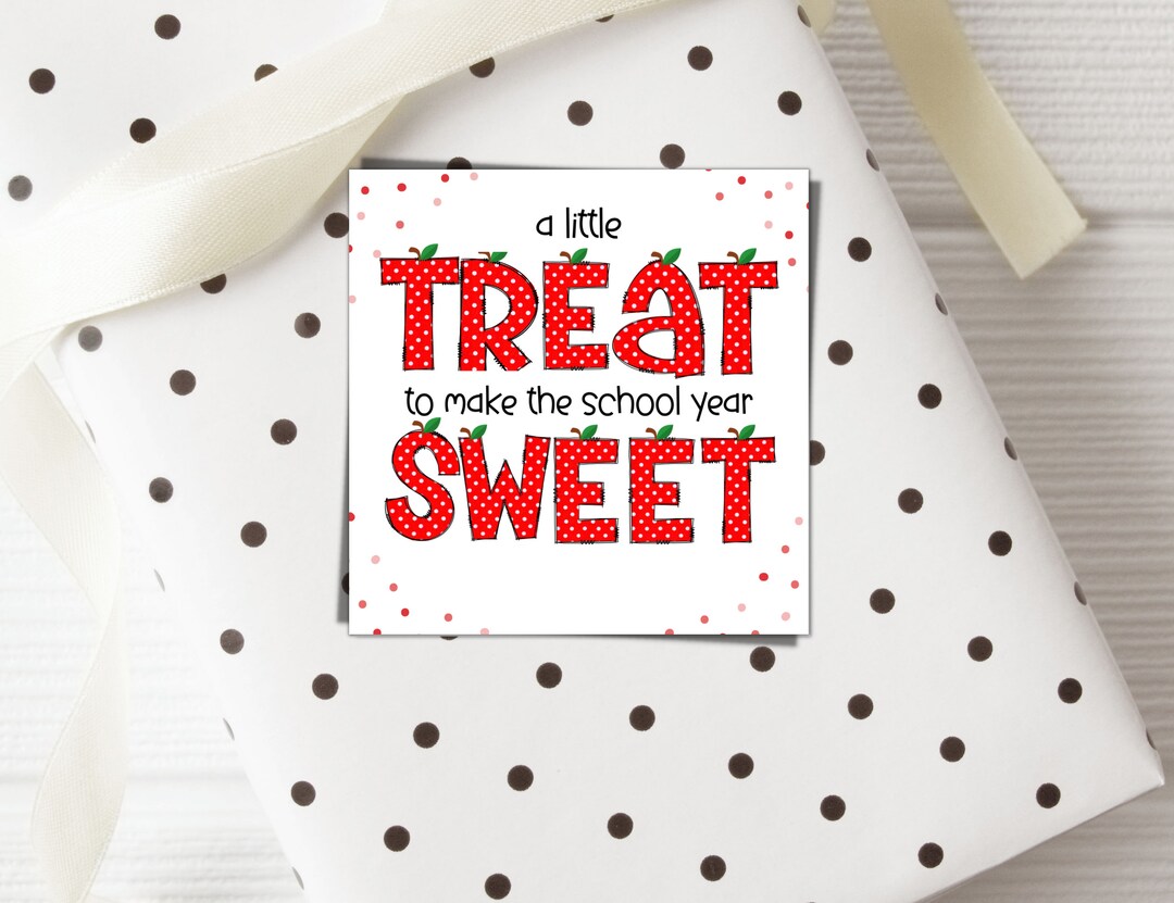 First Day of School Treat Tag, Back to School Treat Tag, A Little Treat ...