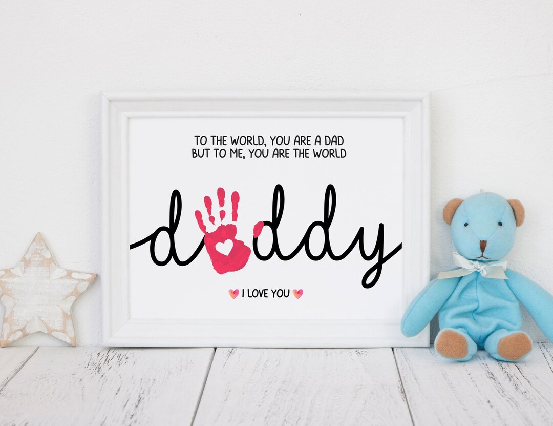 Daddy Handprint Gift From Kids, Printable Fathers Day Handprint Art ...
