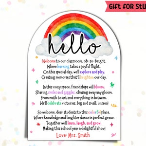 First Day of School Student Gift, Printable Back to School Welcome Card ...