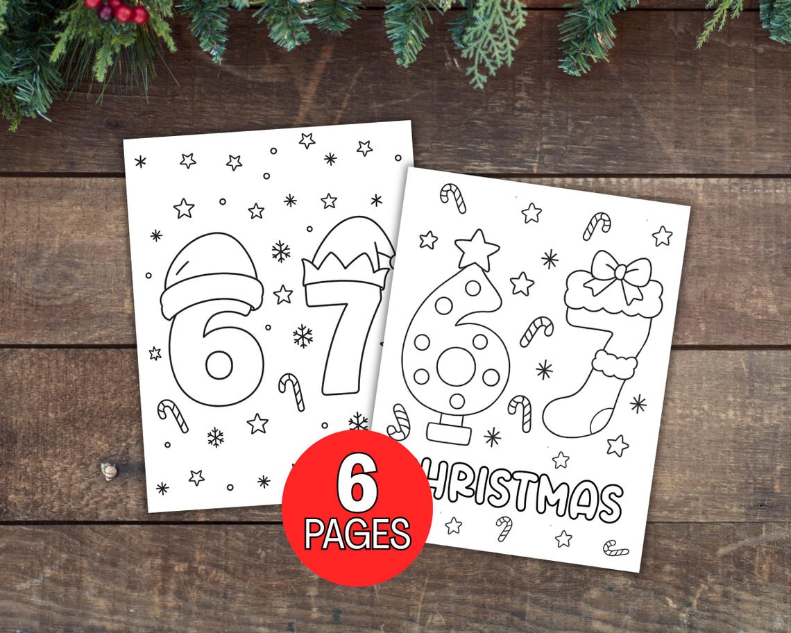 6 7 Christmas Coloring Pages, 67 Six Seven Viral Meme 6 7 Coloring ...