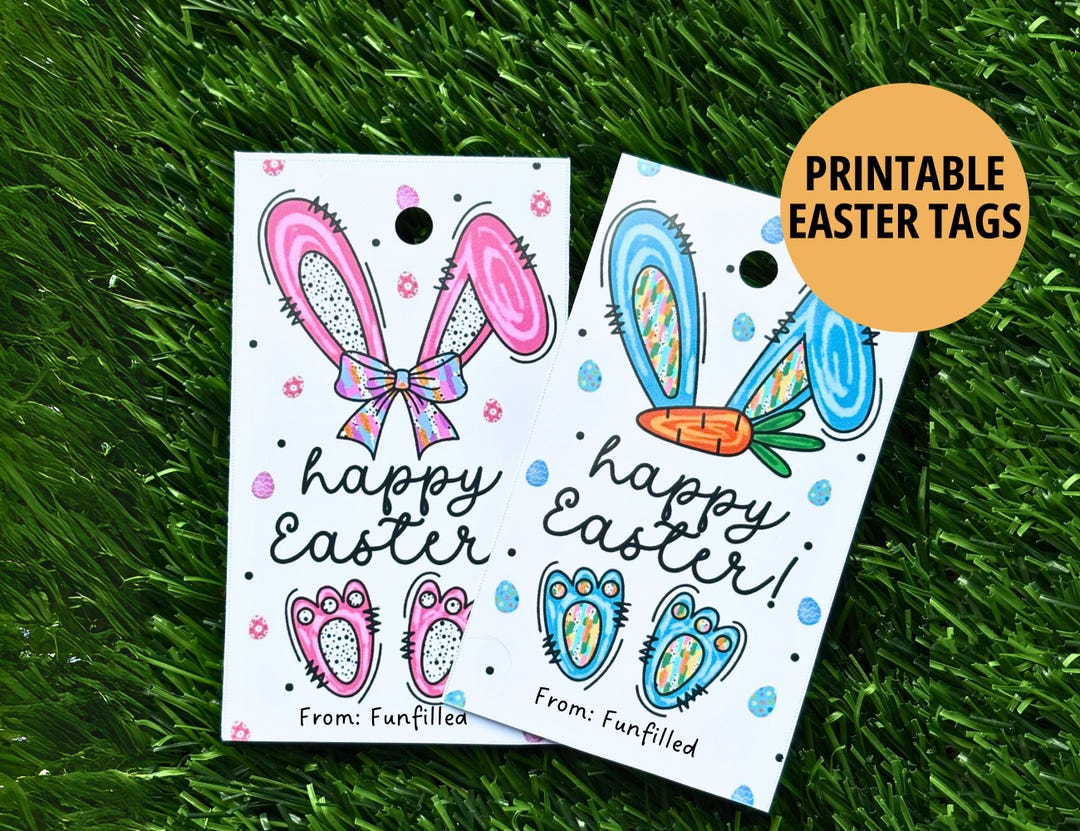 Happy Easter Gift Tags Kids Cute Easter Tags Easter Treat Bag Tags ...