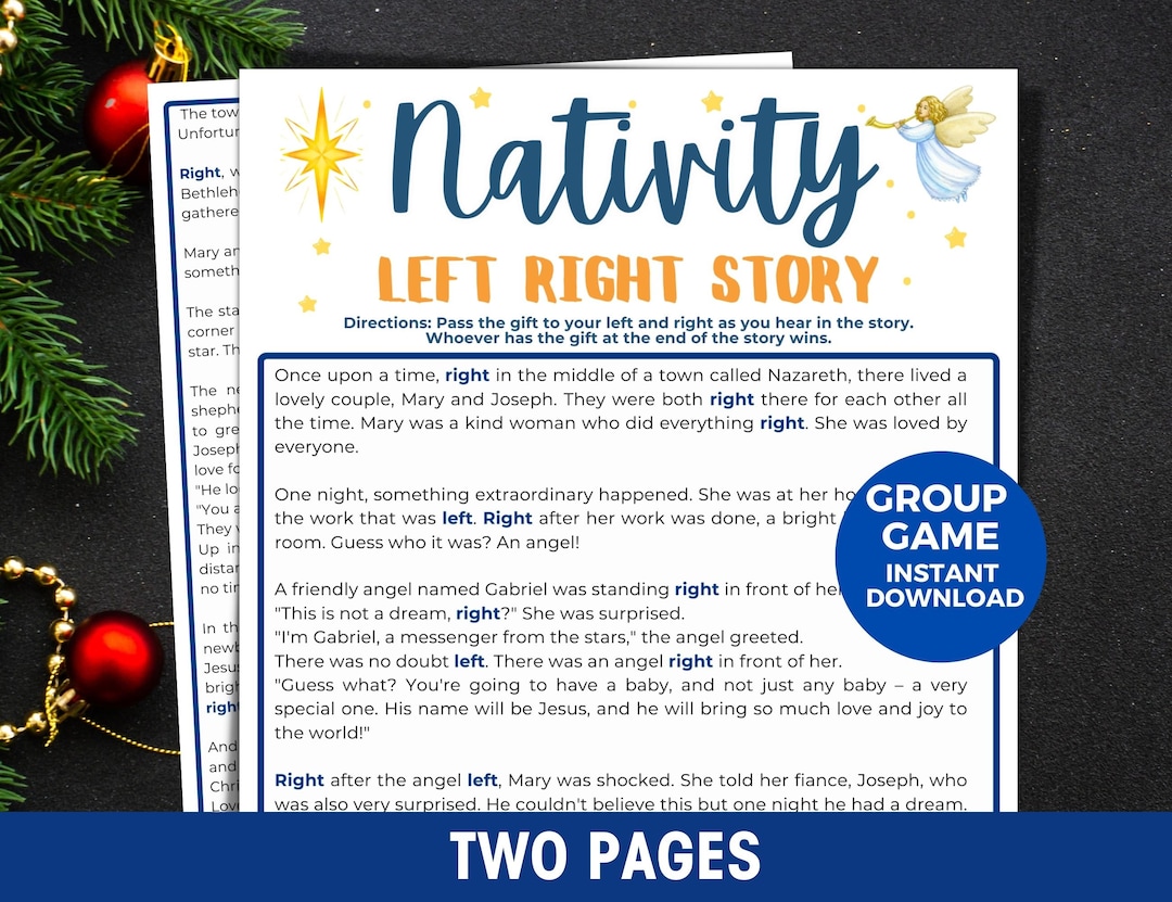 Left Right Nativity Story, Religious Left Right Christmas Game, Pass ...