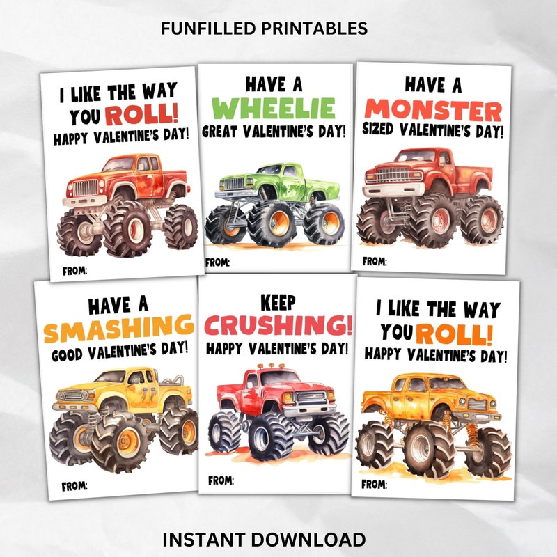 Monster Truck Valentine - Etsy