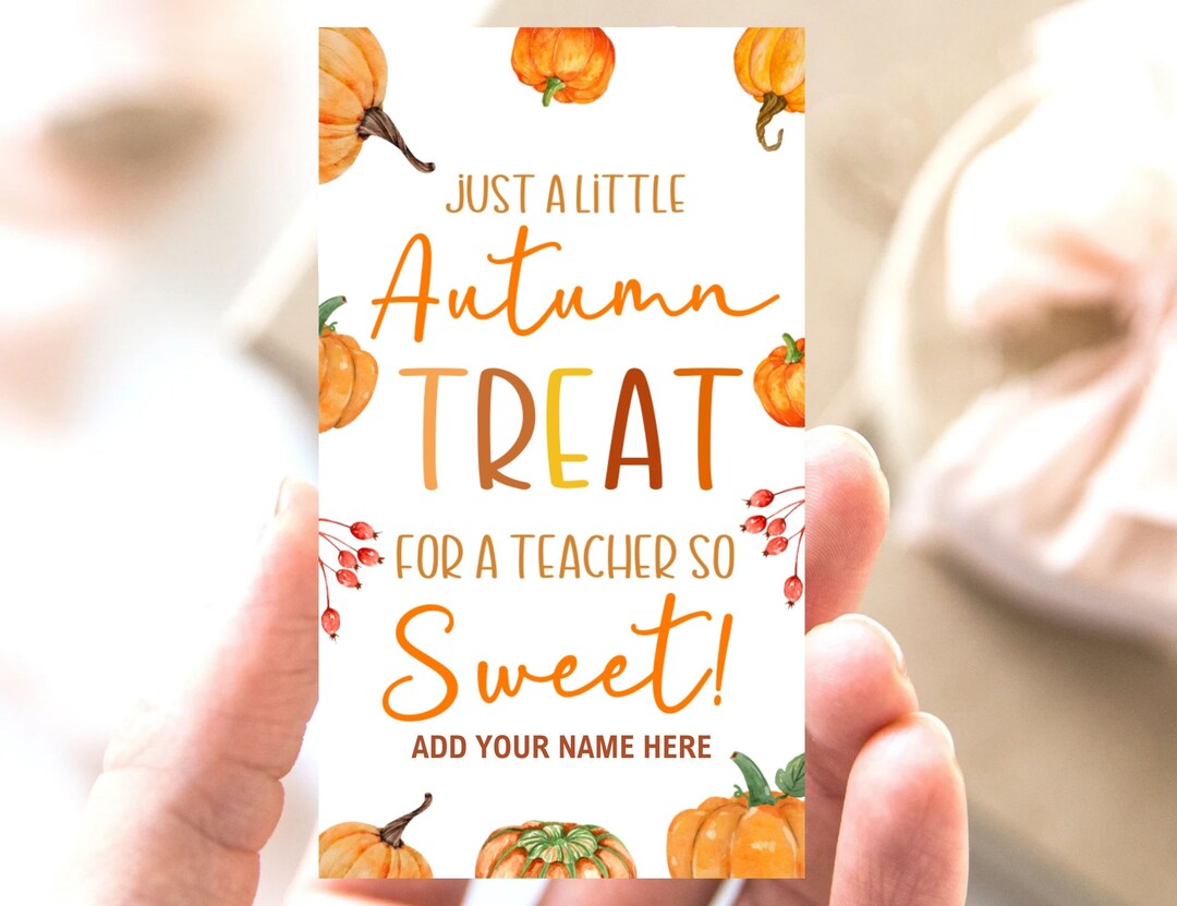 Fall Teacher Gift Tags, Autumn Teacher Treat Tags, Autumn Thanksgiving ...