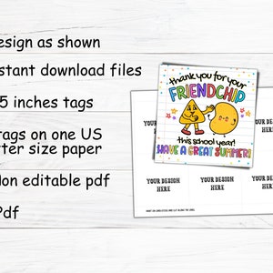 End of School Year Gift Tag, Classmate Friend Chip Bag Tag, Last Day of ...