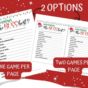 Who Knows the Boss Best Christmas Office Party Game Printable, Fun ...