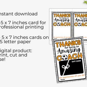 Soccer Coach Thank You Gift, Amazing Soccer Coach Gift Card Holder ...