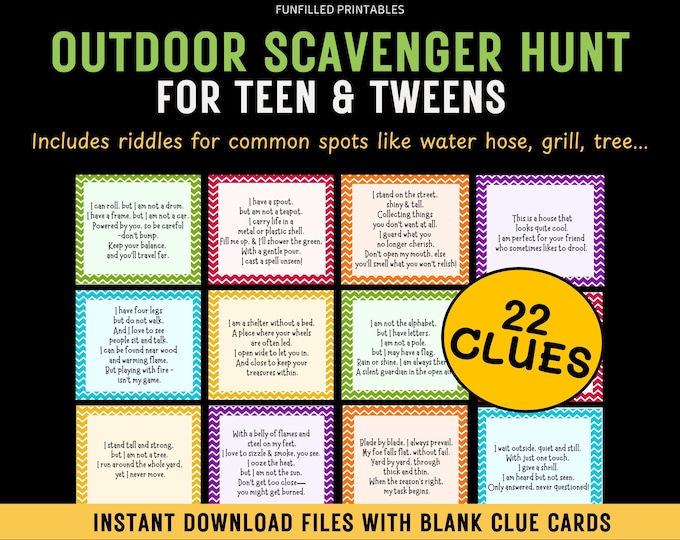 Outdoor Scavenger Hunt for Teens | Treasure Hunt for Teens | Lawn Games ...