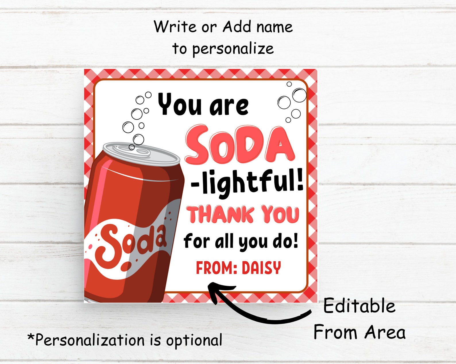 Soda Appreciation Tags, Employee Appreciation Day Soda Gift Tags ...