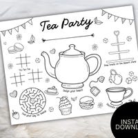 Tea Party Activity Printables - Etsy