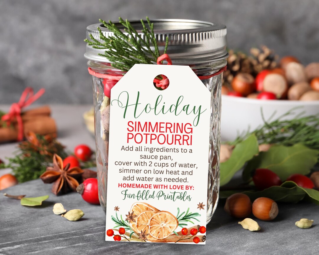 Stovetop Potpourri Christmas Tags, Homemade Stovetop Potpourri Tag ...