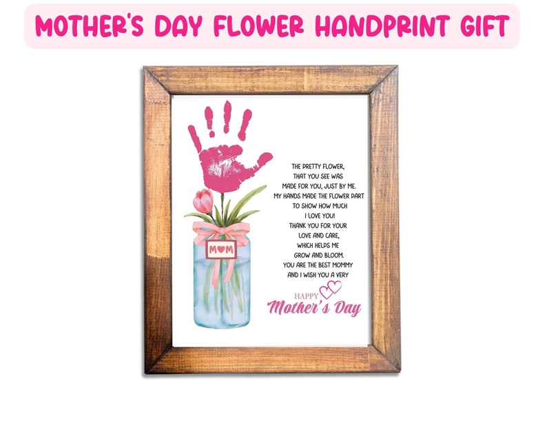Flower Handprint Craft Art Mother's Day Poem Handprint - Etsy