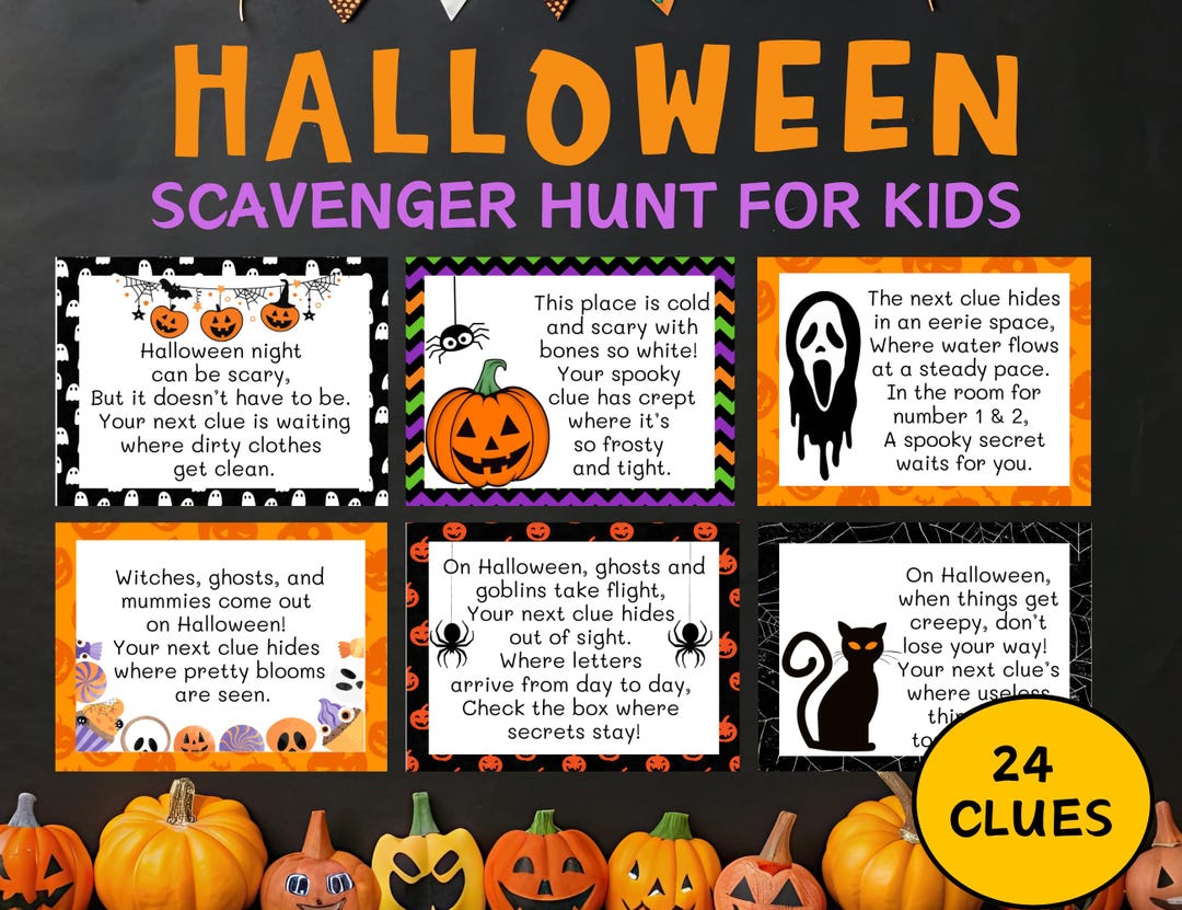 Halloween Scavenger Hunt for Kids Teens, Indoor & Outdoor Scavenger ...