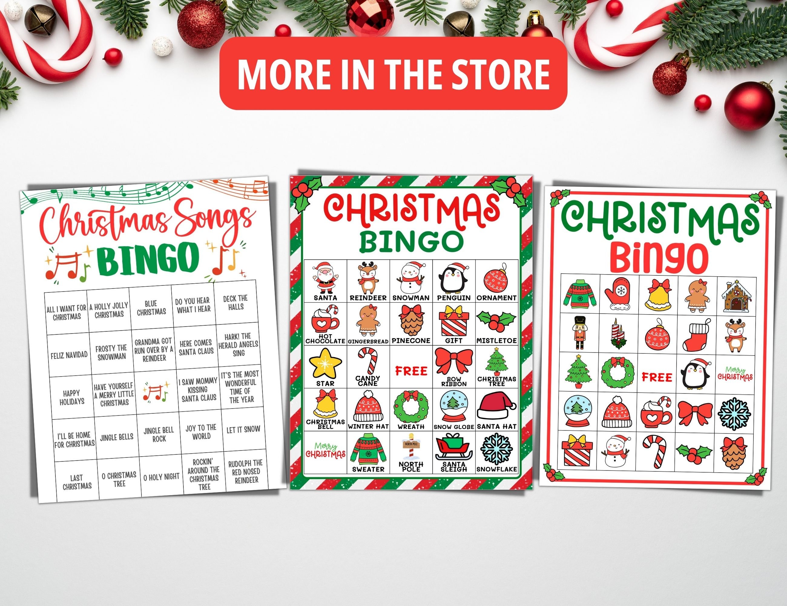 50 Holiday Bingo Cards, Holiday Party Games for Adults Kids, Printable ...